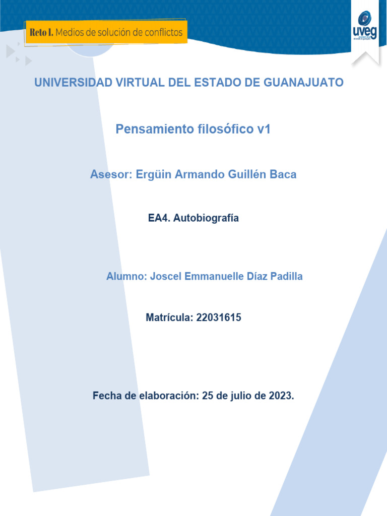 Diaz Joscel Autobiografía | PDF | Felicidad | Las emociones