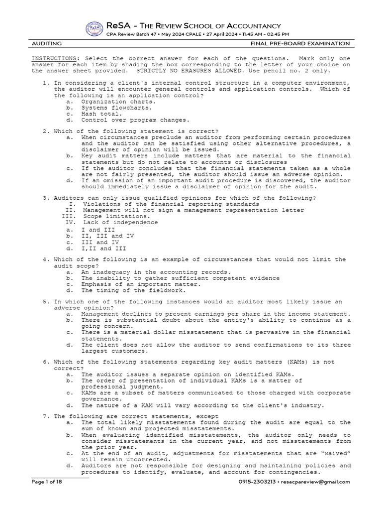 Resa | PDF | Audit | Accounts Payable