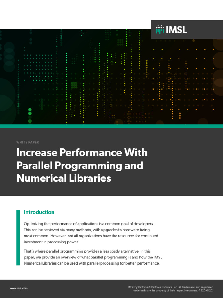 Whitepaper Imsl Increase Performance Parallel Programming Numerical Libraries | PDF | Central ...