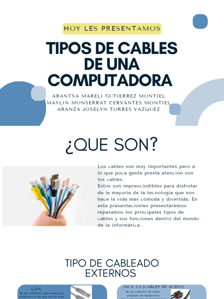 Presentacion Cables | PDF | USB | Hardware de la computadora