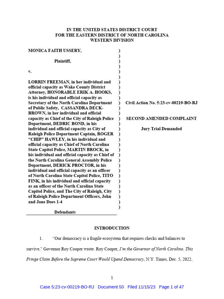 Ussery v. Cooper Second Amended Complaint | PDF | District Attorney | Brady V. Maryland