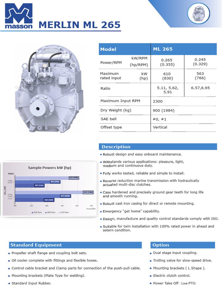 Merlin Range - ML 265 | PDF | Horsepower | Manufactured Goods