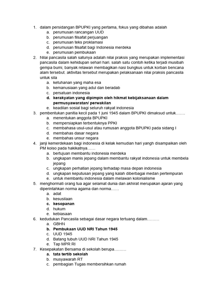 Soal PPKN Kelas X Nurina | PDF | Ilmu Sosial | Sejarah Soal PPKN Kelas X Nurina | PDF | Ilmu Sosial | Sejarah