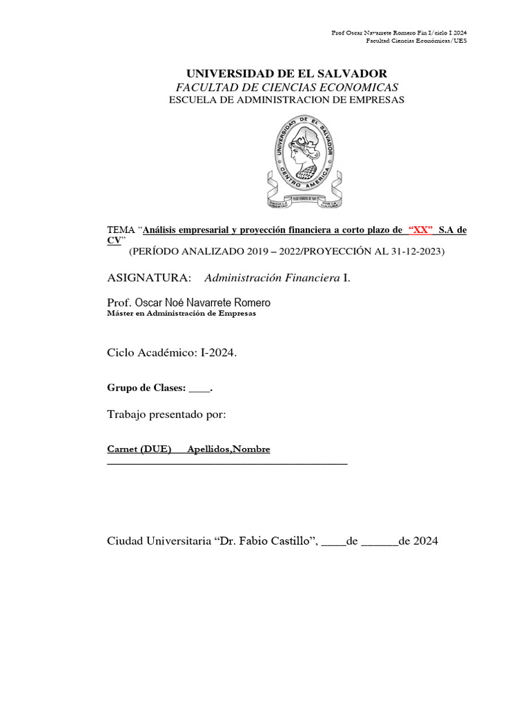 1 Guia para Practica de Afi 1 Ciclo 1 2024 Industrias Del Pan | PDF | Hoja de balance | Estado ...