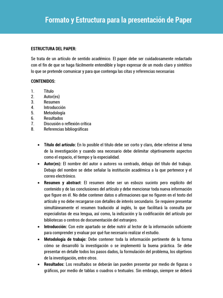 Formato-Paper | PDF | Publicación Académica
