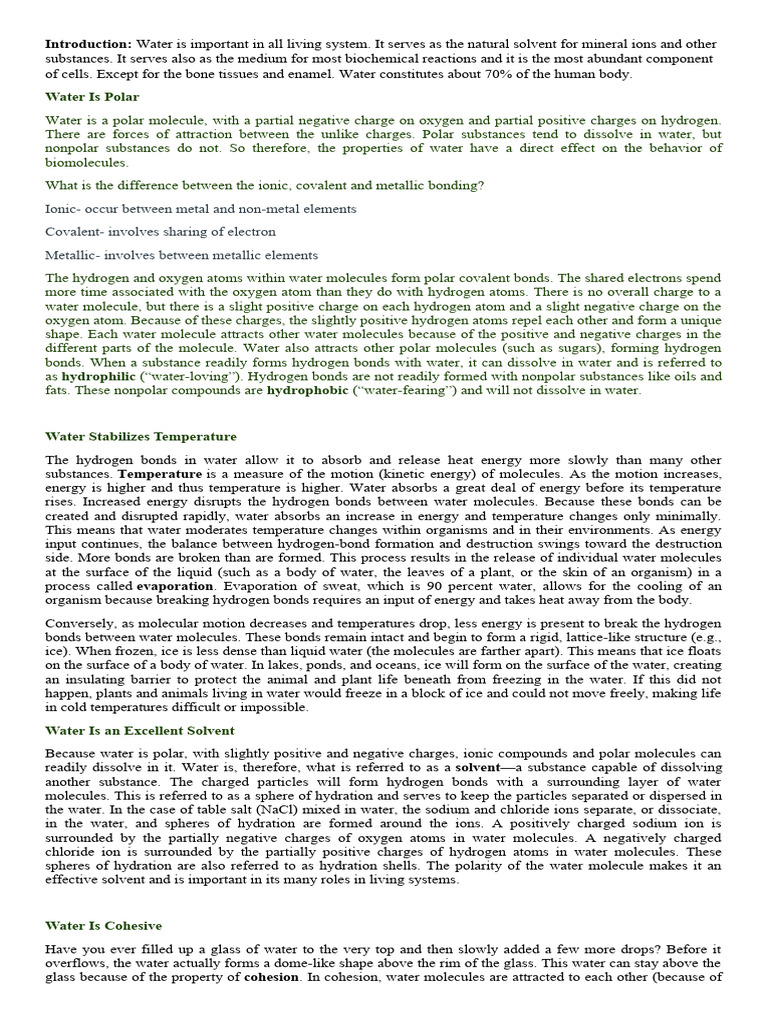 Lesson 1 Pdf Chemical Polarity Solvation