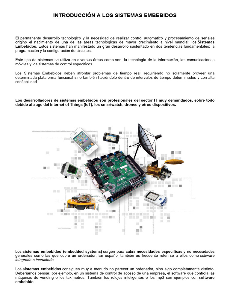 Introducción A Los Sistemas Embebidos | PDF | Microcontrolador | Sistema Integrado