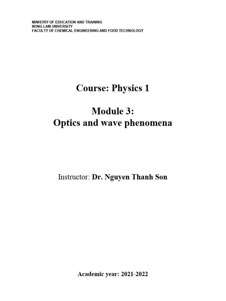 Module 3-OPTICS-2024- physics 1 | Download Free PDF | Diffraction | Waves