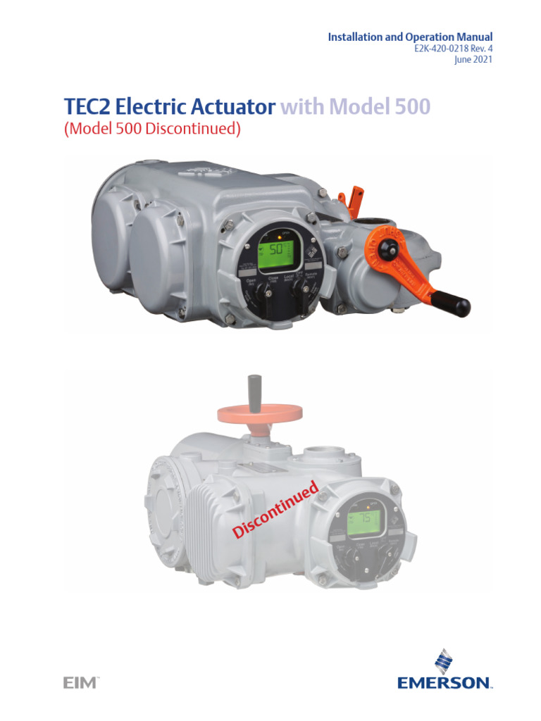Manual Tec2 Electric Actuator Model 500 Model 500 Discontinued en ...