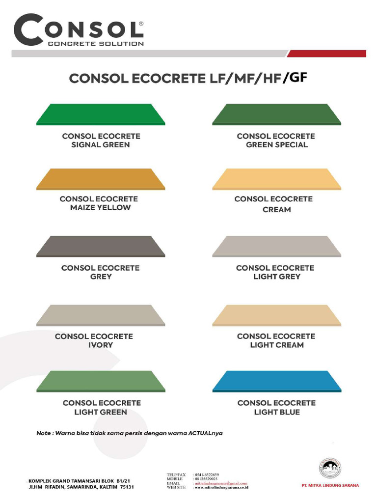 Color Chart Consol Ecocrete | PDF