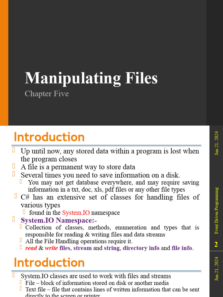Chapter 5 - Manipulating File | PDF | Computer File | Directory (Computing)