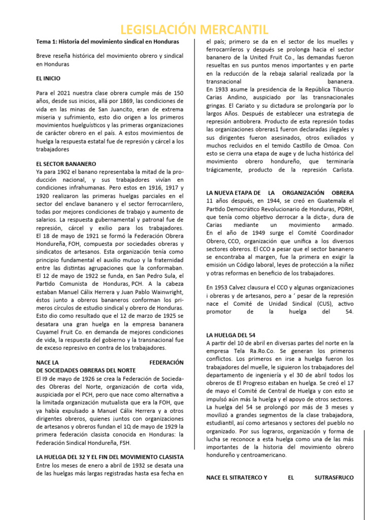 Material de Apoyo Legislacion Mercantil | PDF | Salario | Tiempo de trabajo