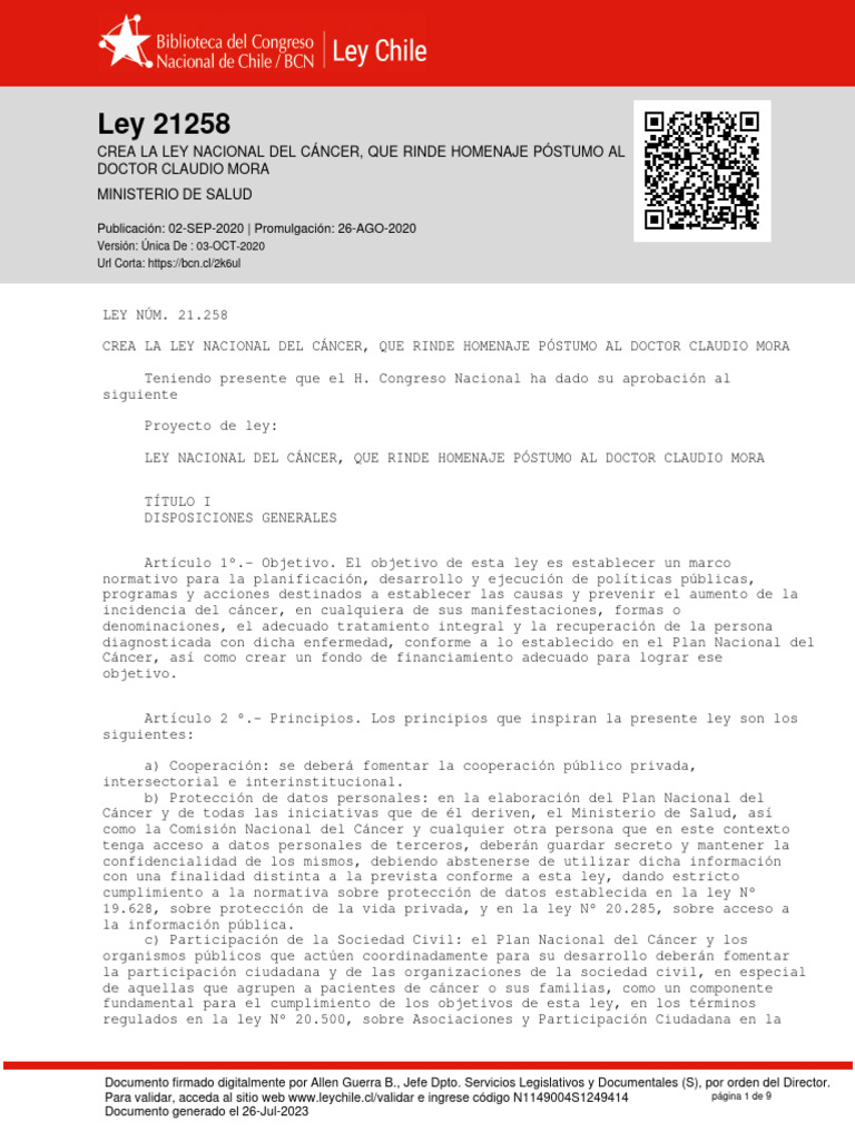 Ley 21258 - 02 SEP 2020 | PDF | Comisión Europea | Ministerio ...