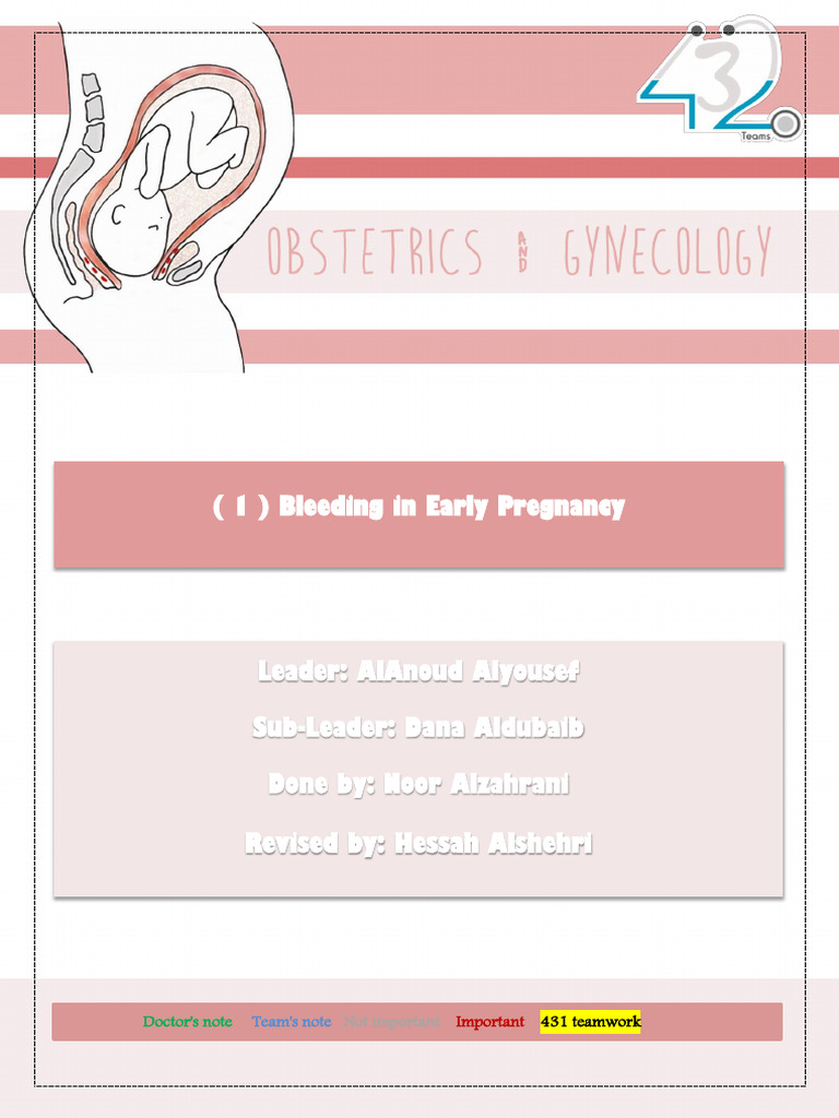 1 - Bleeding in Early Pregnancy | PDF | Miscarriage | Pregnancy