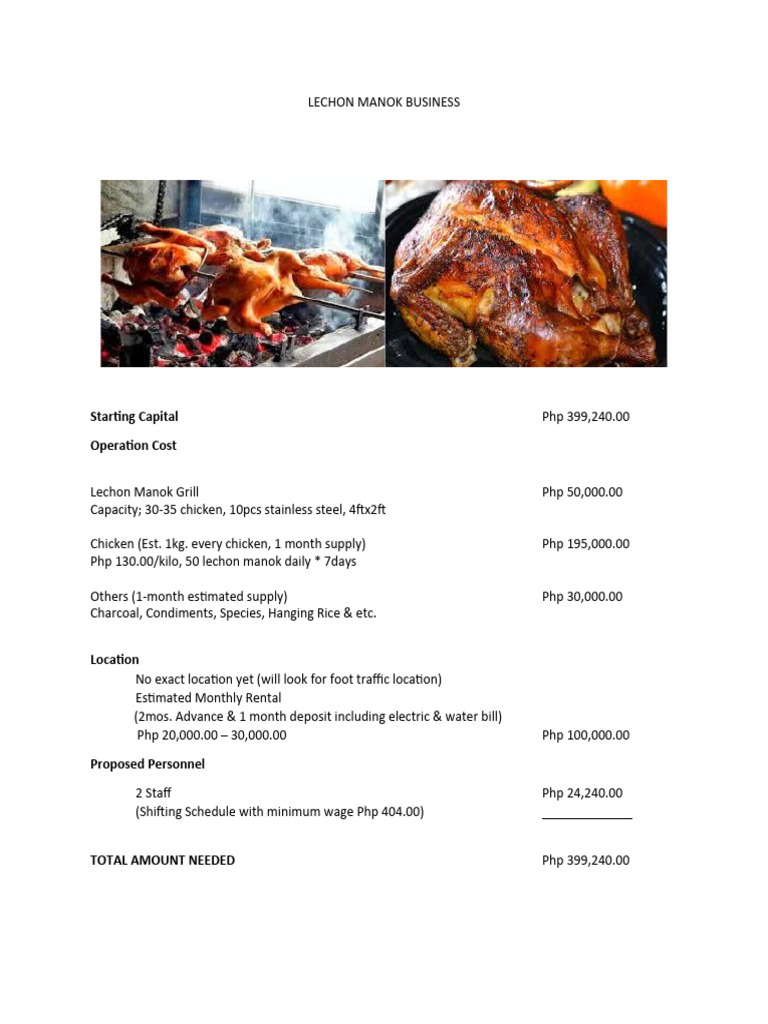 Lechon Manok Business | PDF