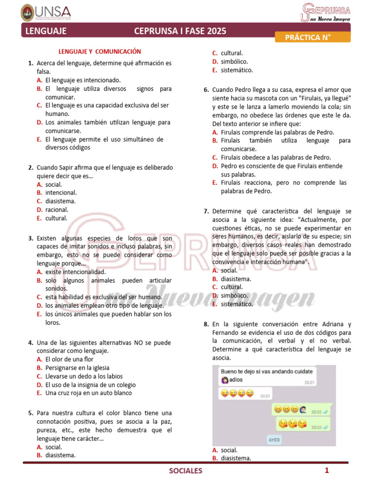 P1 - Lenguaje-Sociales | Descargar gratis PDF | Comunicación | Lingüística
