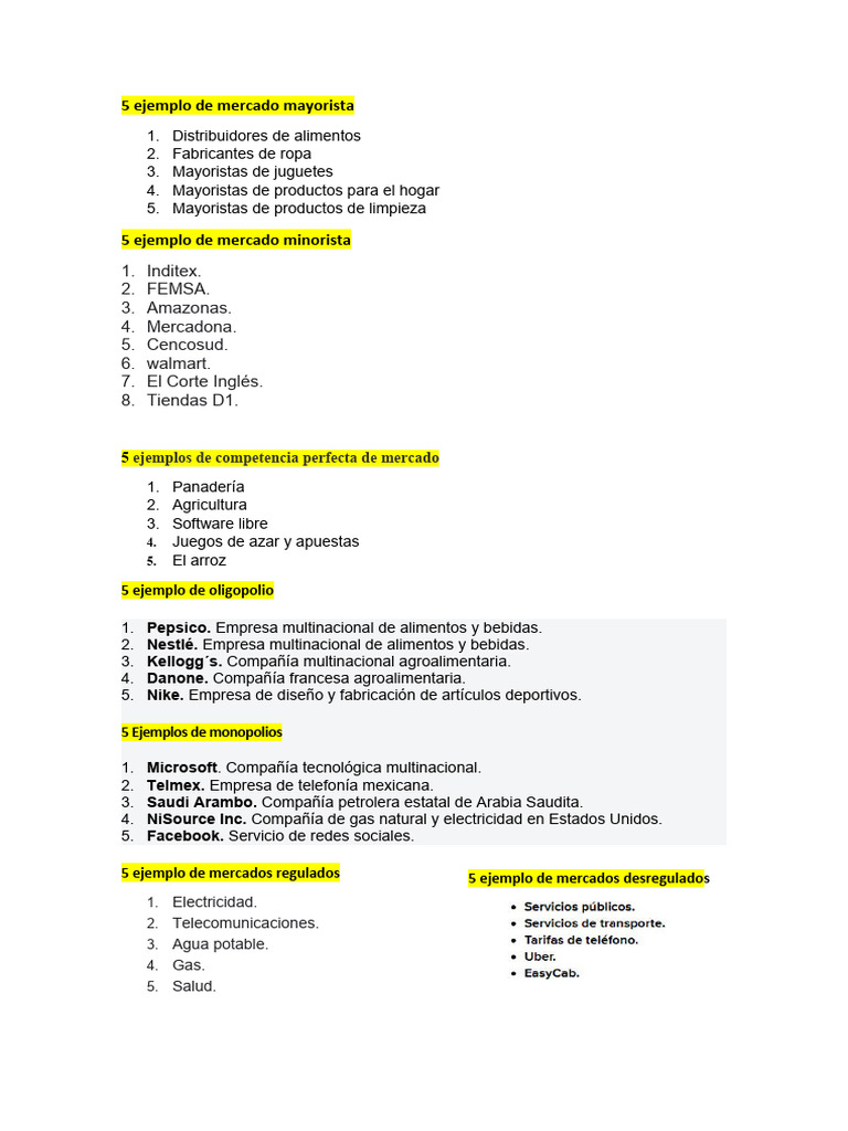5 Ejemplo De Mercado Mayorista Pdf 4969