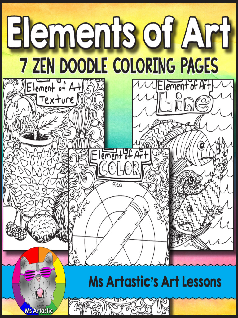 8 - Elements of Art Coloring Pages, Zen Doodles Coloring Sheets ...