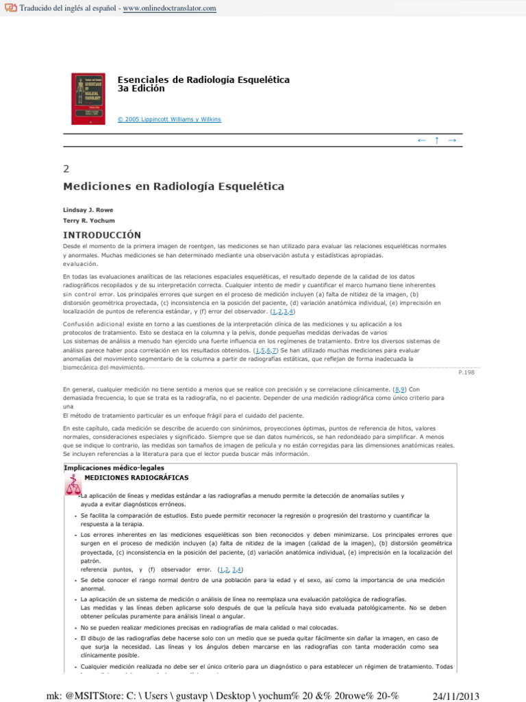 Yochum and Rowe - Cap 2.en - Es | PDF | La columna vertebral | Anatomía