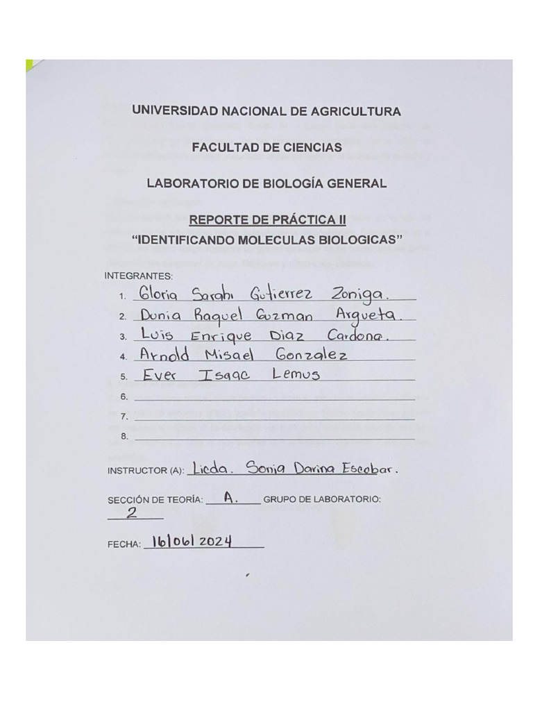 Práctica Ii Identificacion de Moleculas Biologicas Equipo 2 | PDF