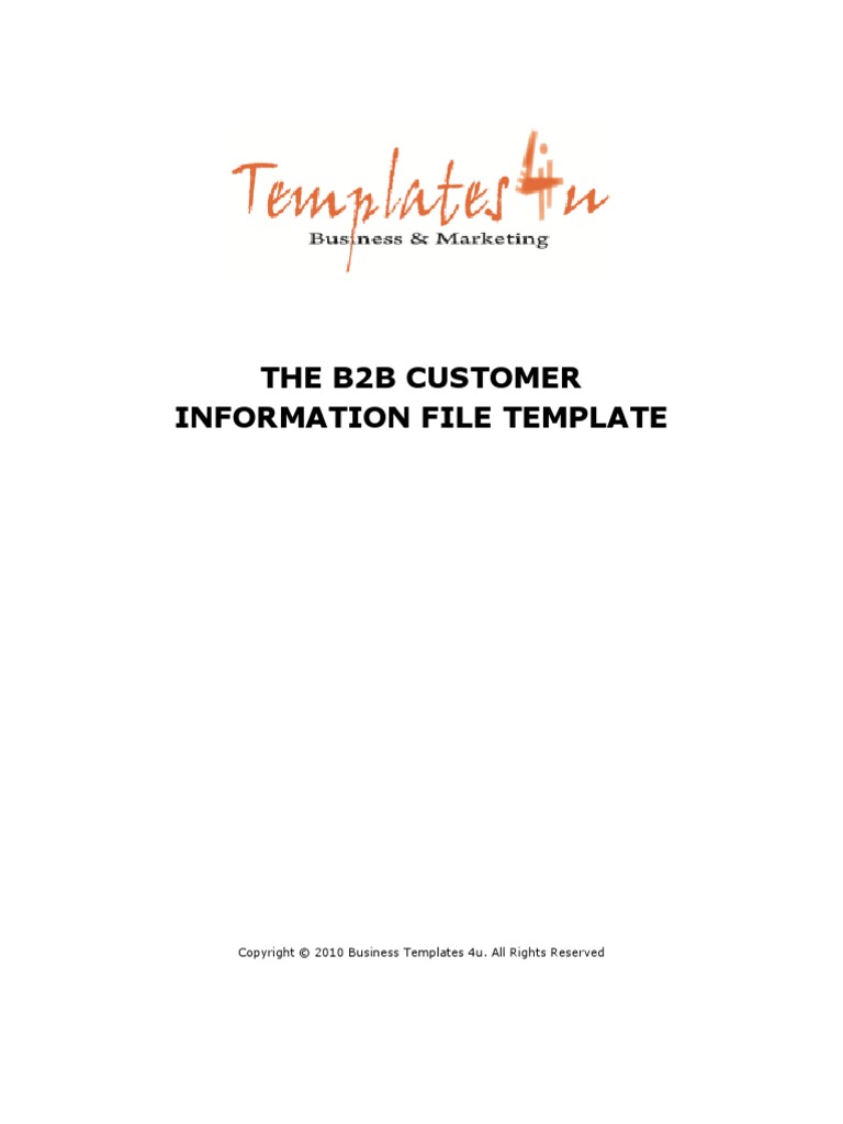 The b2b Customer Information File | PDF | Pricing | Sales