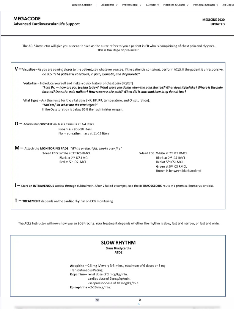 MEGA Code ACLS 1 | PDF