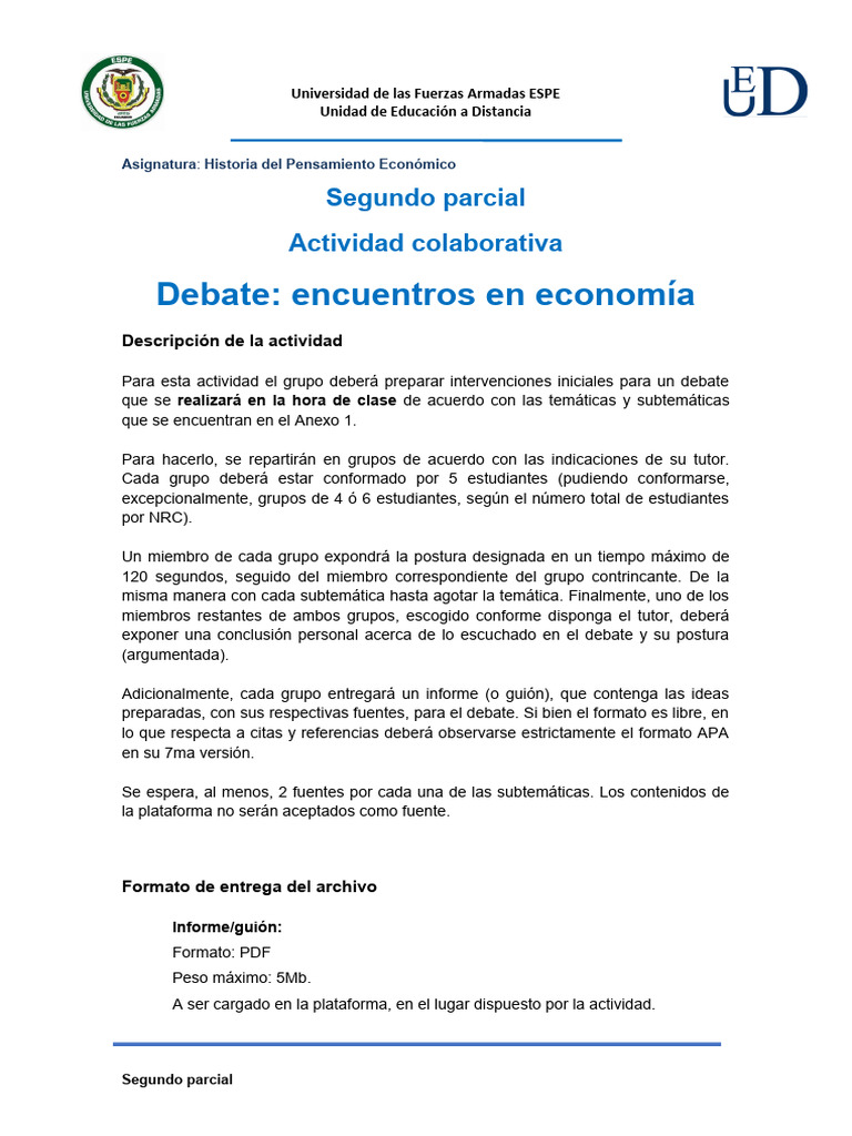 Segundo Parcial Actividad Grupal Debates | PDF | Economía keynesiana ...