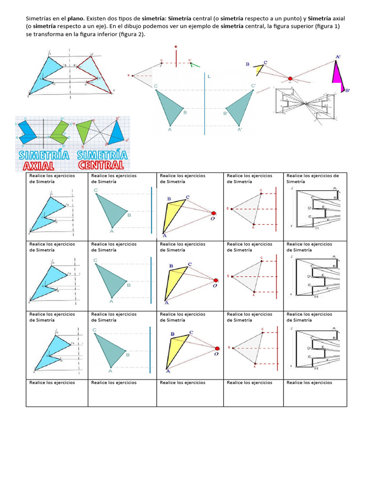 Simetrías en El Plano | Descargar gratis PDF | Simetría | Geometría