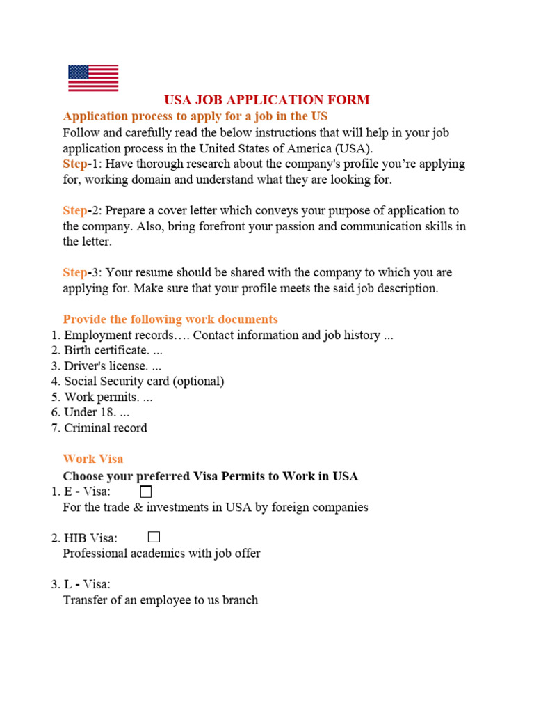 US Job Application Guide | PDF