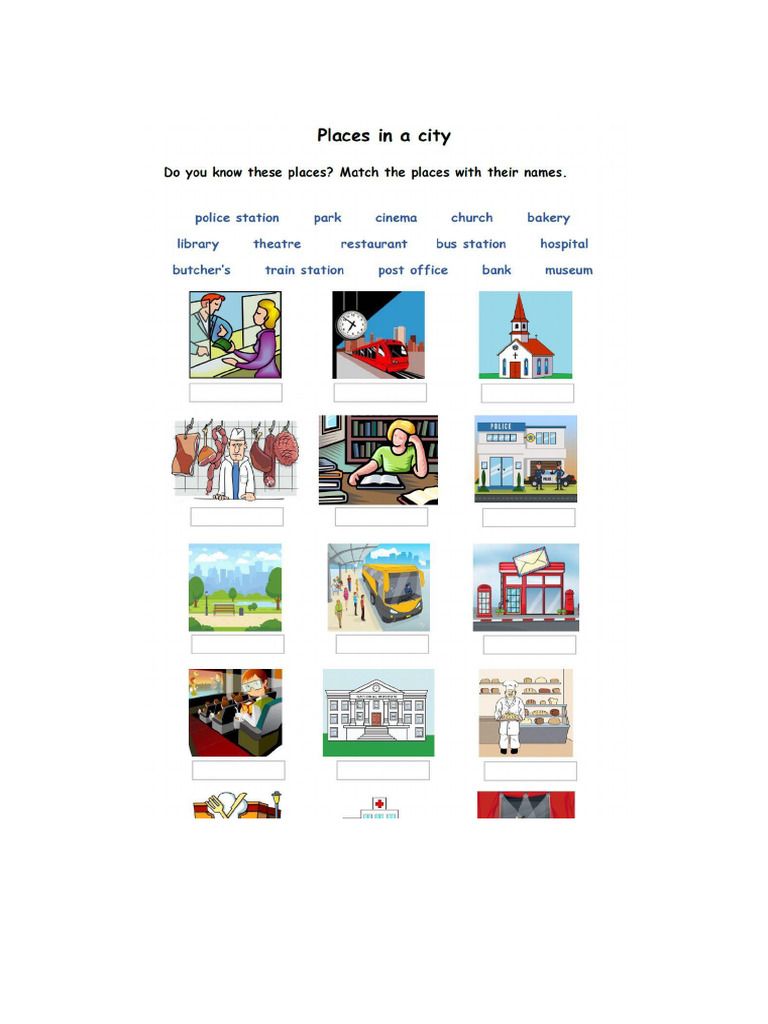 Places in The City Worksheet 3 | PDF