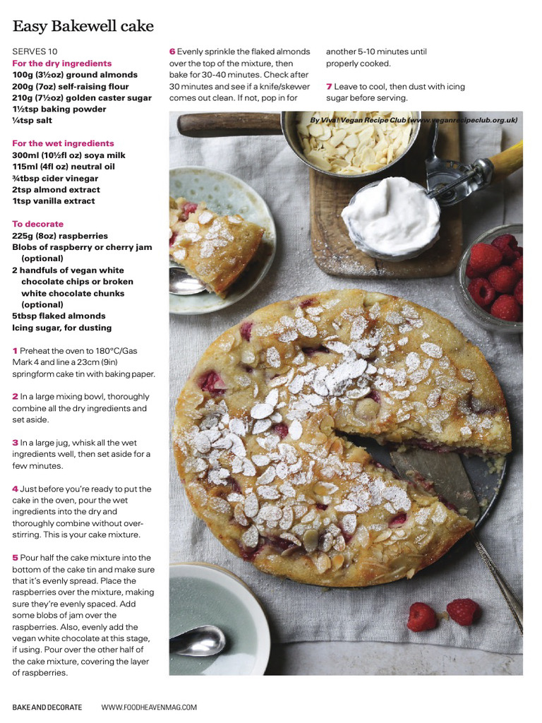 Easy Bakewell Cake Recipe | PDF