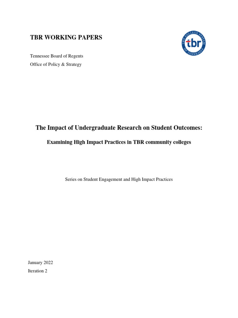 Undergrad Research Impact | PDF | College | Science, Technology ...