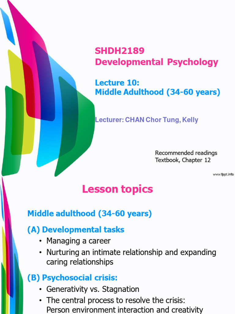 DPsy - Lecture 10 - Middle - Adulthood - Student | PDF | Intimate ...