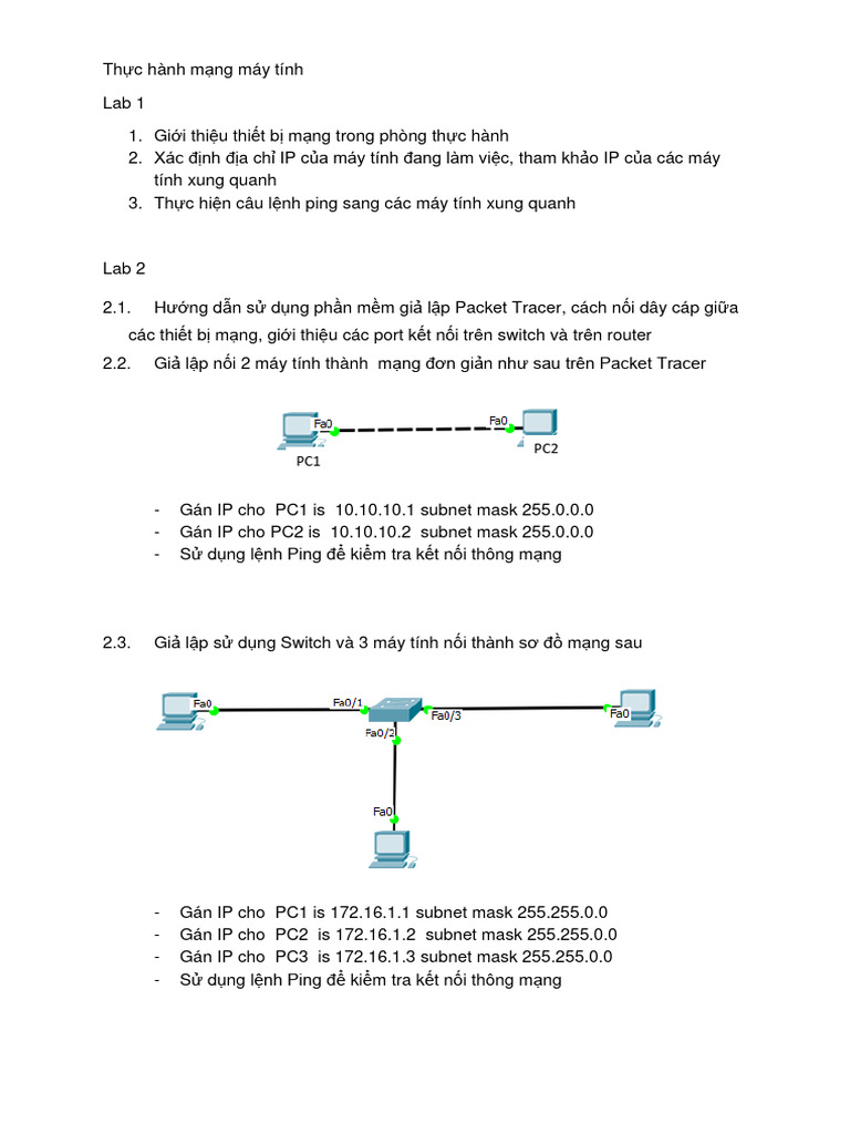 Bai Tap Thuc Hanh MMT | PDF