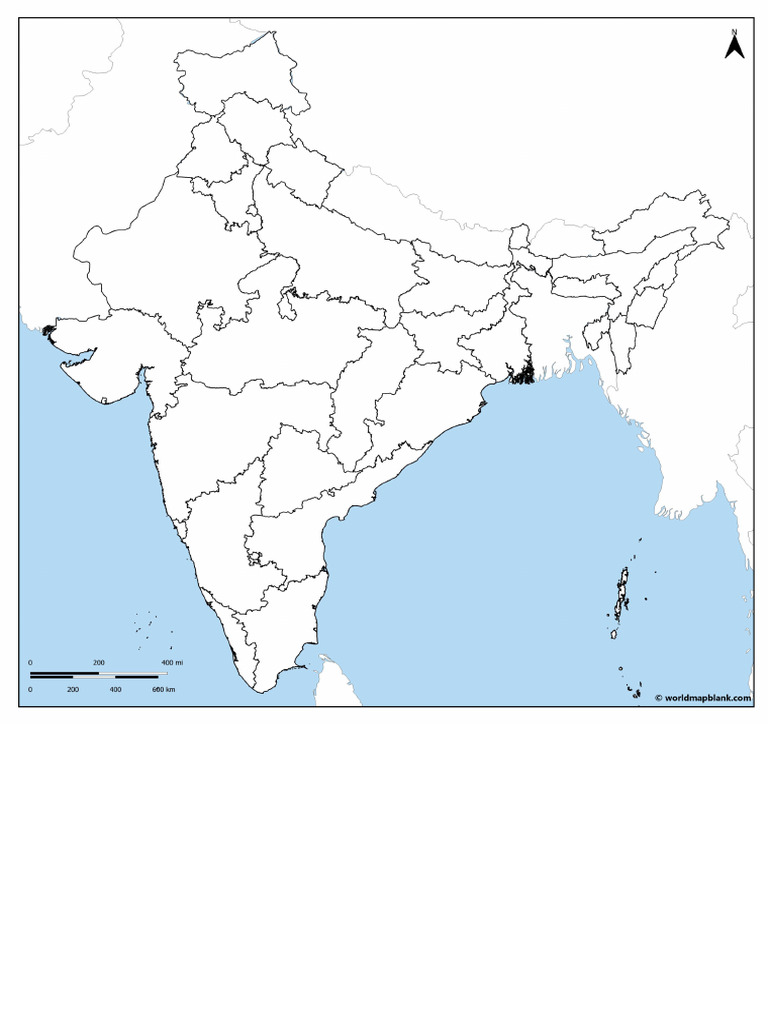 Blank-Map-of-India-with-Neighboring-Countries-A4 | PDF