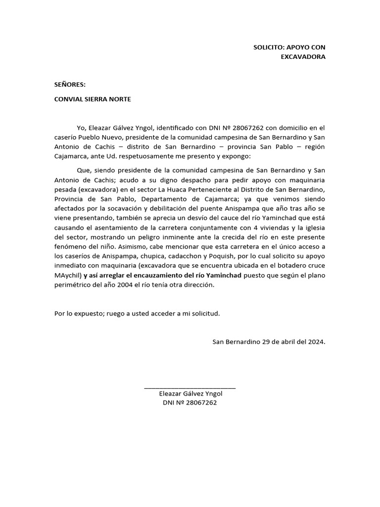 Solicitud Convial | PDF