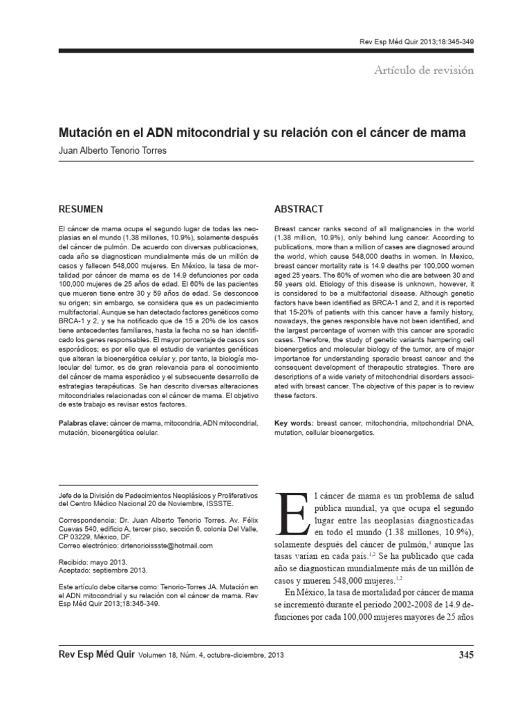 RMQ 134 K | PDF | Cáncer | Adn mitocondrial