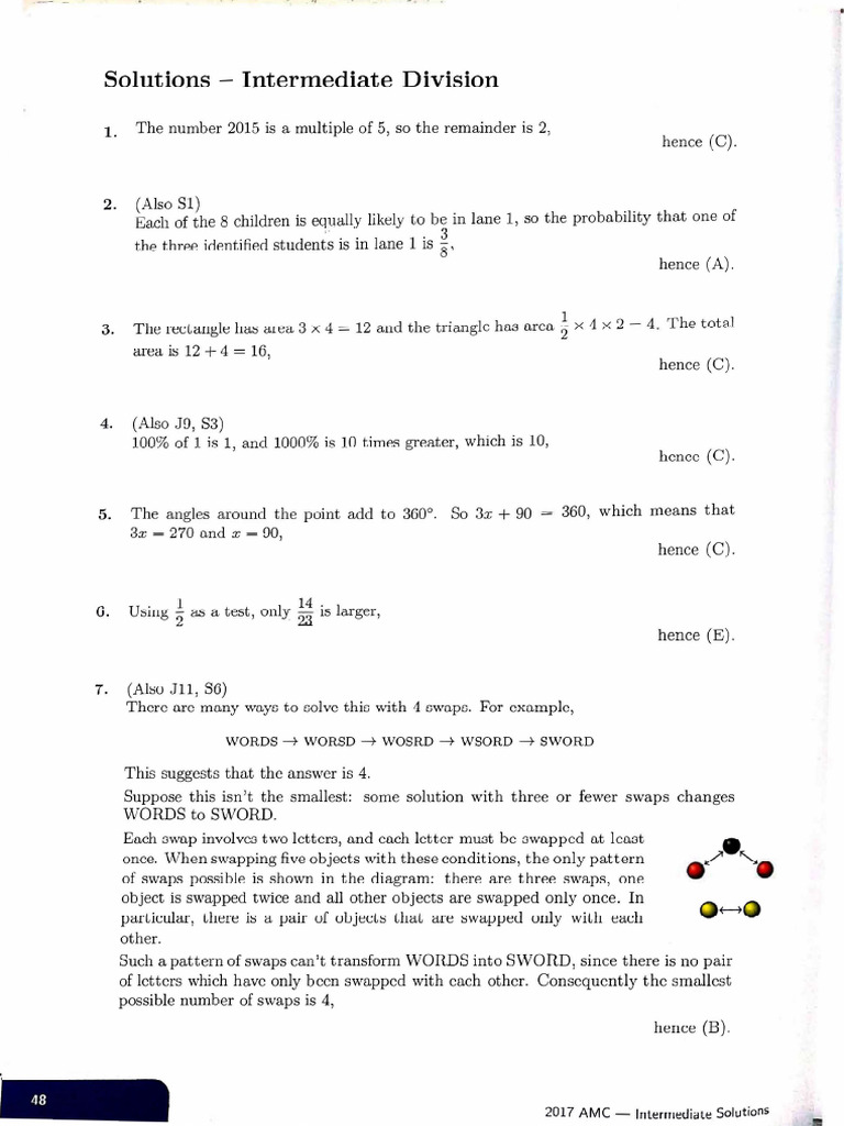 2017 AMC Intermediate Solutions | PDF