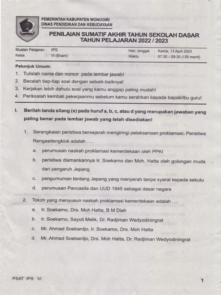 Pat - KLS.6 - TP 2022-2023 - Ips | PDF