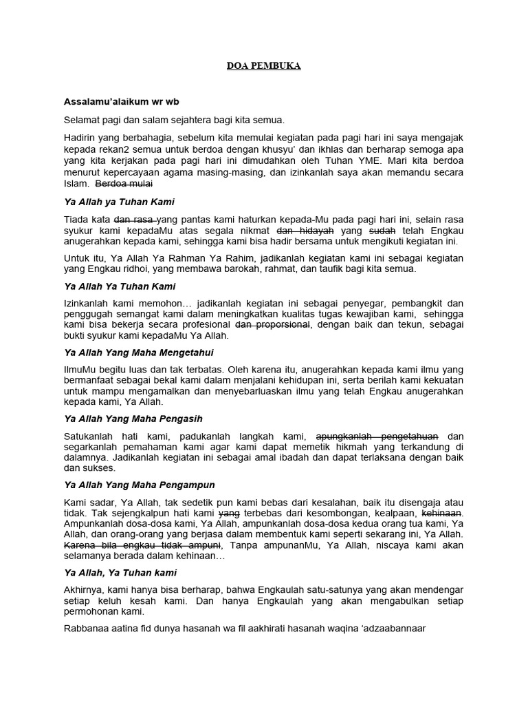Doa Pembuka Akreditasi | PDF | Pengembangan Diri