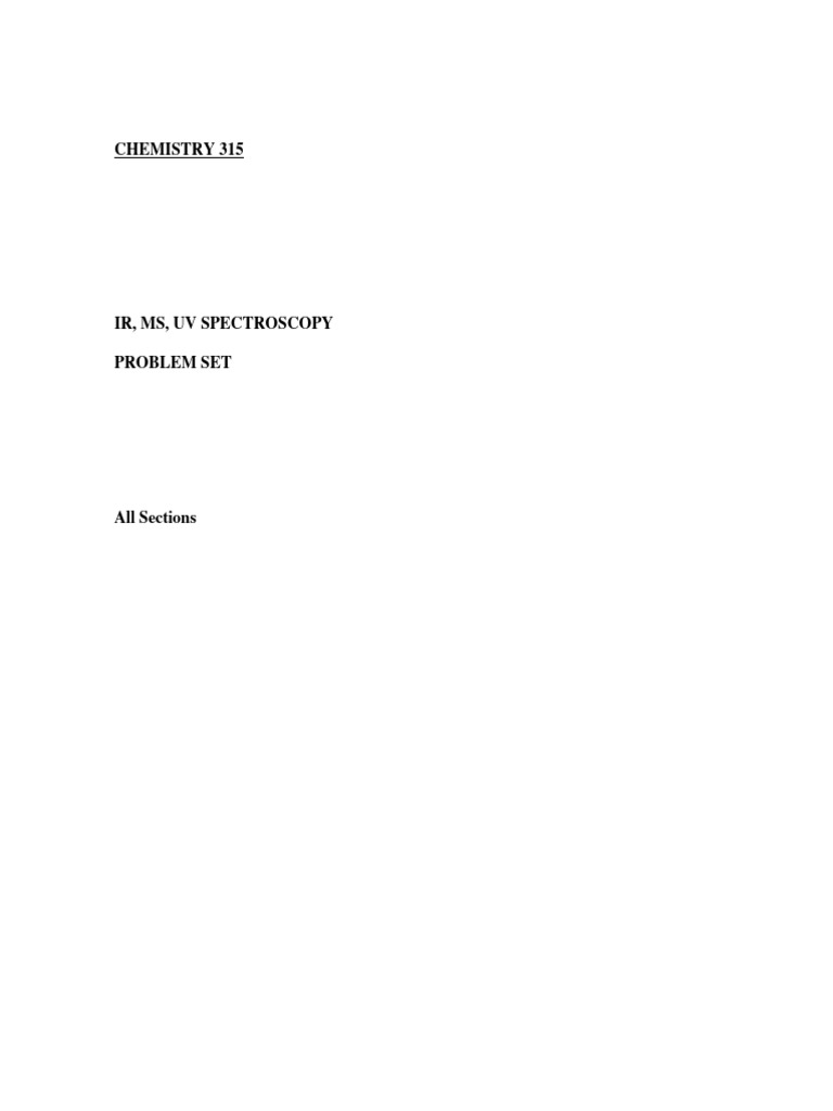 Spec Prob Set 315 Current | PDF | Chemistry | Physical Sciences