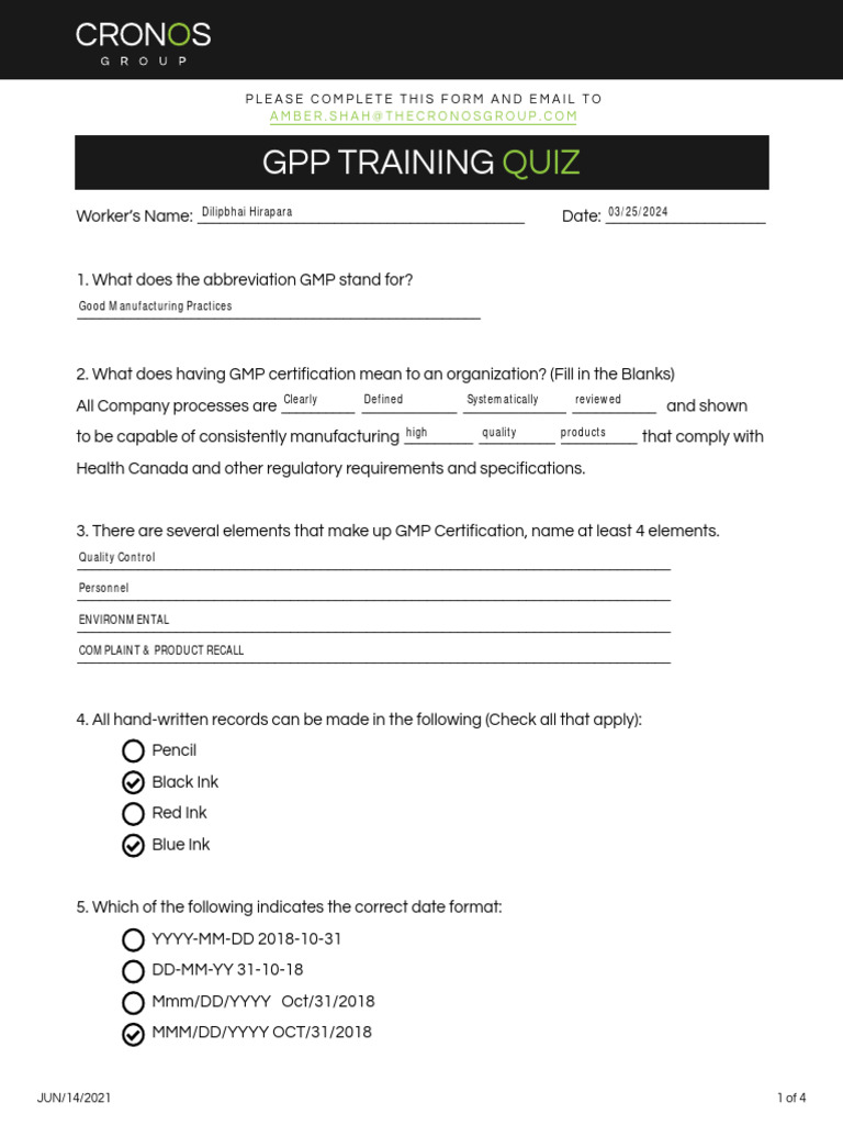 Training Quiz - GPP (Interactive) | PDF | Shoe