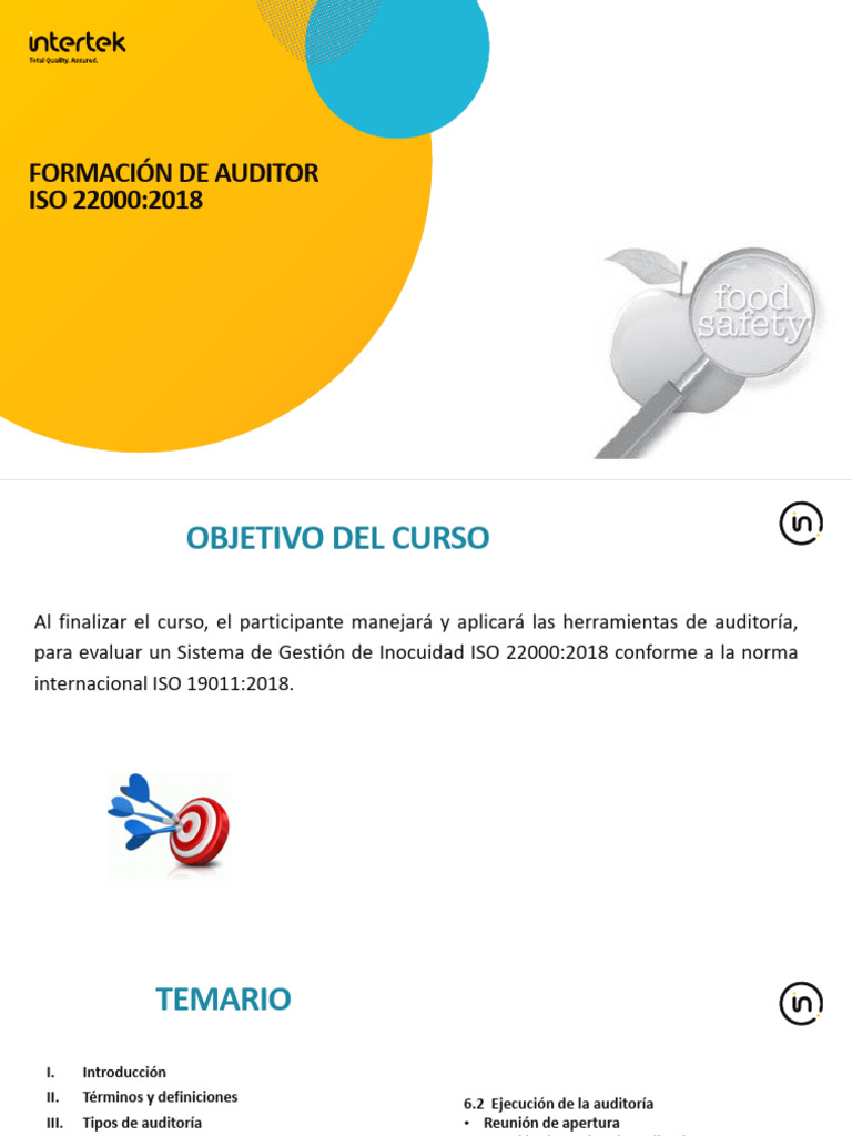 Presentación Formación de Auditor ISO 22000 2018 (Intertek) | PDF ...