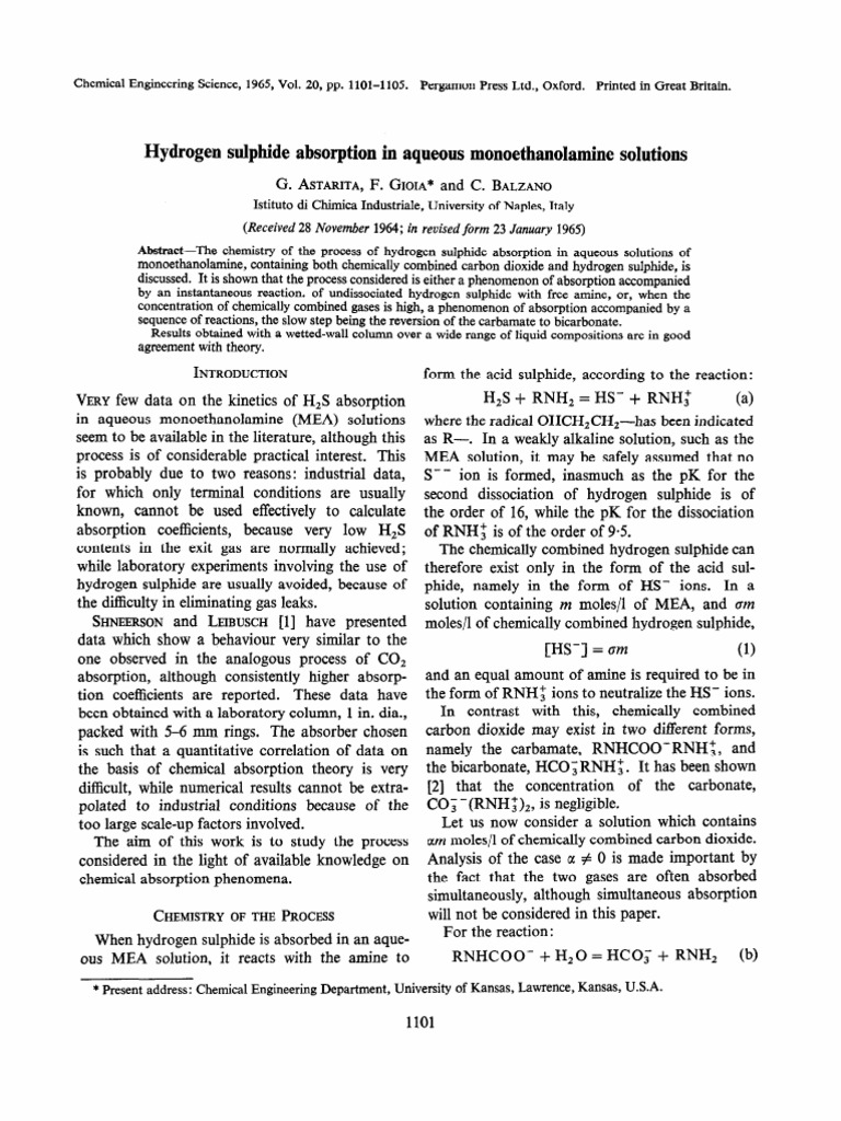 1 s2.0 0009250965801130 Main | PDF | Absorption (Chemistry) | Carbon ...