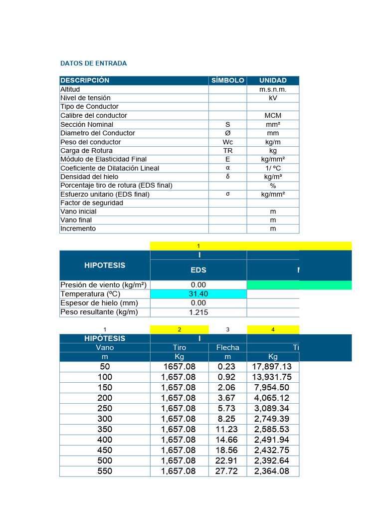 500 KV CALCUMO MECANICO DE CONDUCTORES | PDF