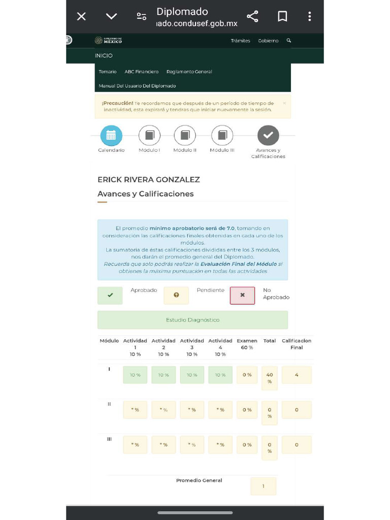 Diplomado CONDUSEF Erick Rivera González LN-0802 | PDF