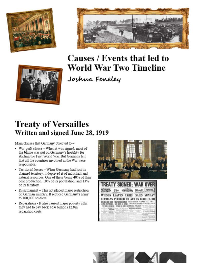 Causes and Events That Led To World War Two Timeline Josh F | PDF ...