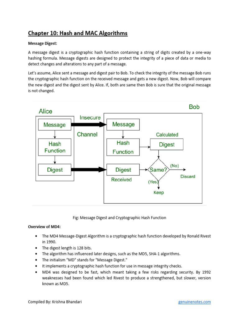 Chapter 10 Hash And Mac Algorithms Pdf Cryptography Algorithms