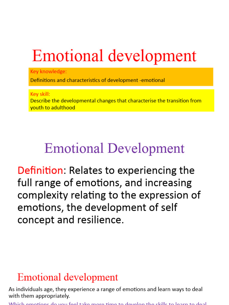 Emotional Development in Adulthood | PDF | Psychological Resilience ...