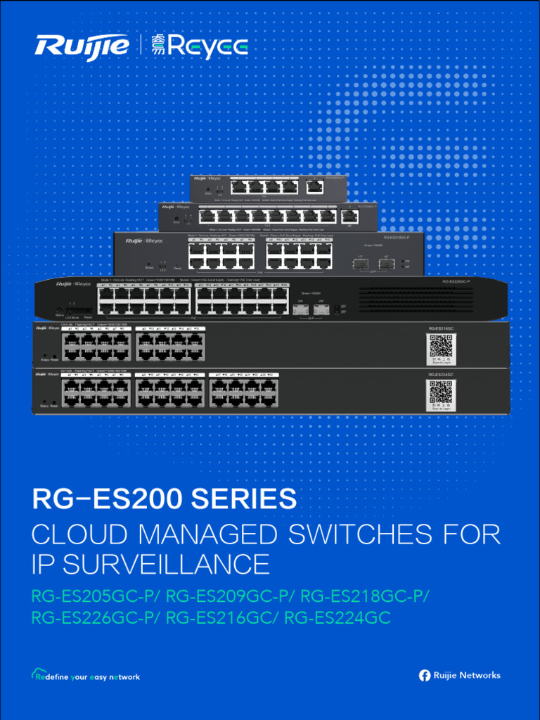 Ruijie RG ES200 Series Cloud Managed POE Switches For IP Surveillance ...